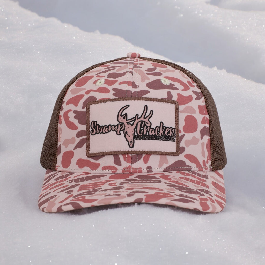 Swamp Cracker Old School Duck camo logo patch hat – Swamp Cracker ...